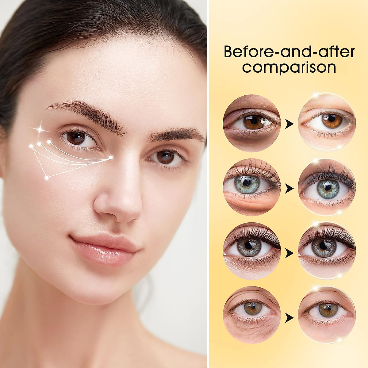 Adofect Under Eye Patches 24k Gold Under Eye Mask Puffy Eyes and Dark Circles Treatments Under Eye Bags Treatment Collagen Eye Pads for Beauty & Personal Care 30 Pairs