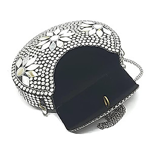 Trend Overseas Silver metal Beaded Ethnic purse Girls Bridal Bag cross body bag for women/Girl party clutch Metal clutches Vintage Brass