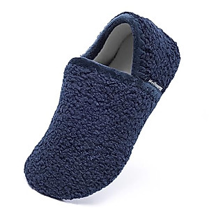 Heiiwarm Boy's Kids Toddler Slippers Lightweight House Shoes House Slippers Warm Non-Slip House Indoor Shoes Blue11.5-12.5