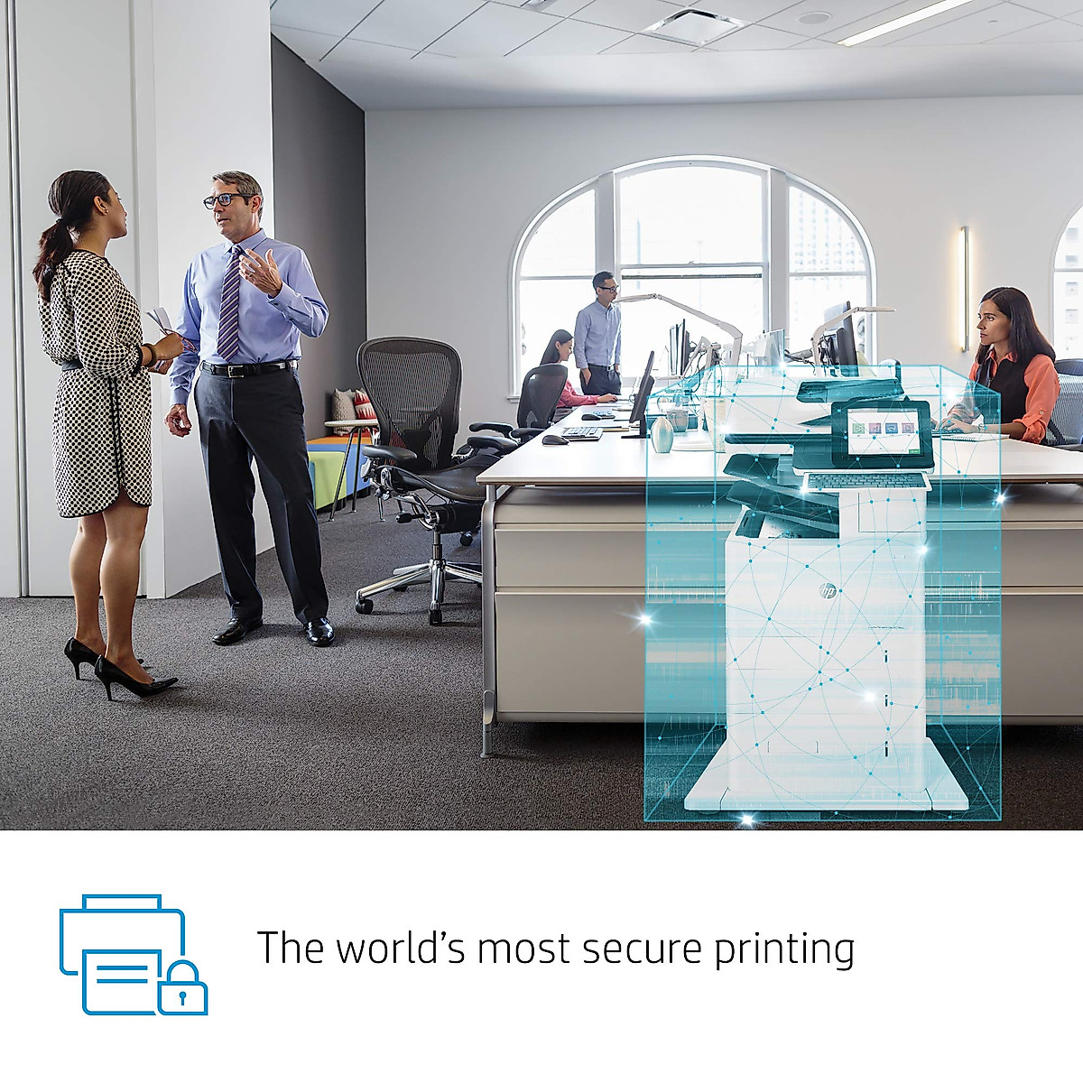 HP LaserJet Enterprise Flow MFP M635z Monochrome All-in-One Printer with built-in Ethernet, 2-sided printing, high-capacity input feeder, wheeled stand & 3-bin stapler/stacker (7PS99A)