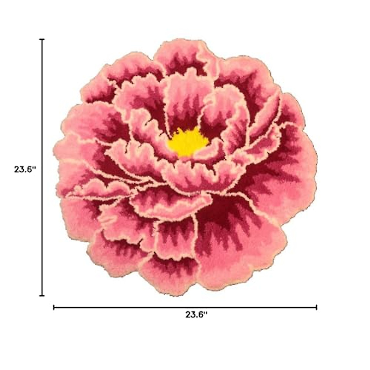 Judy Dre am Pink Peony Flower Area Rugs for Bedroom Kitchen Bathroom Floral Round Rugs Soft Bath Rug Mat Modern Washable Non-Slip Shower Bathtub Mat for Christmas Home Party