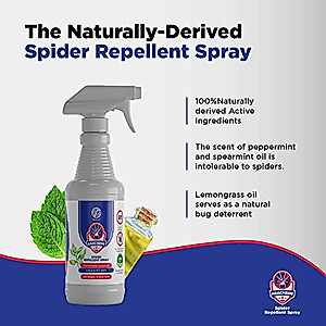 GERMOFIN - Natural Spider Repellent Peppermint Oil Spray - Spider Pest Control - Keeps Indoor & Outdoor Spiders Away- Safe for Pets & Family- House Essentials