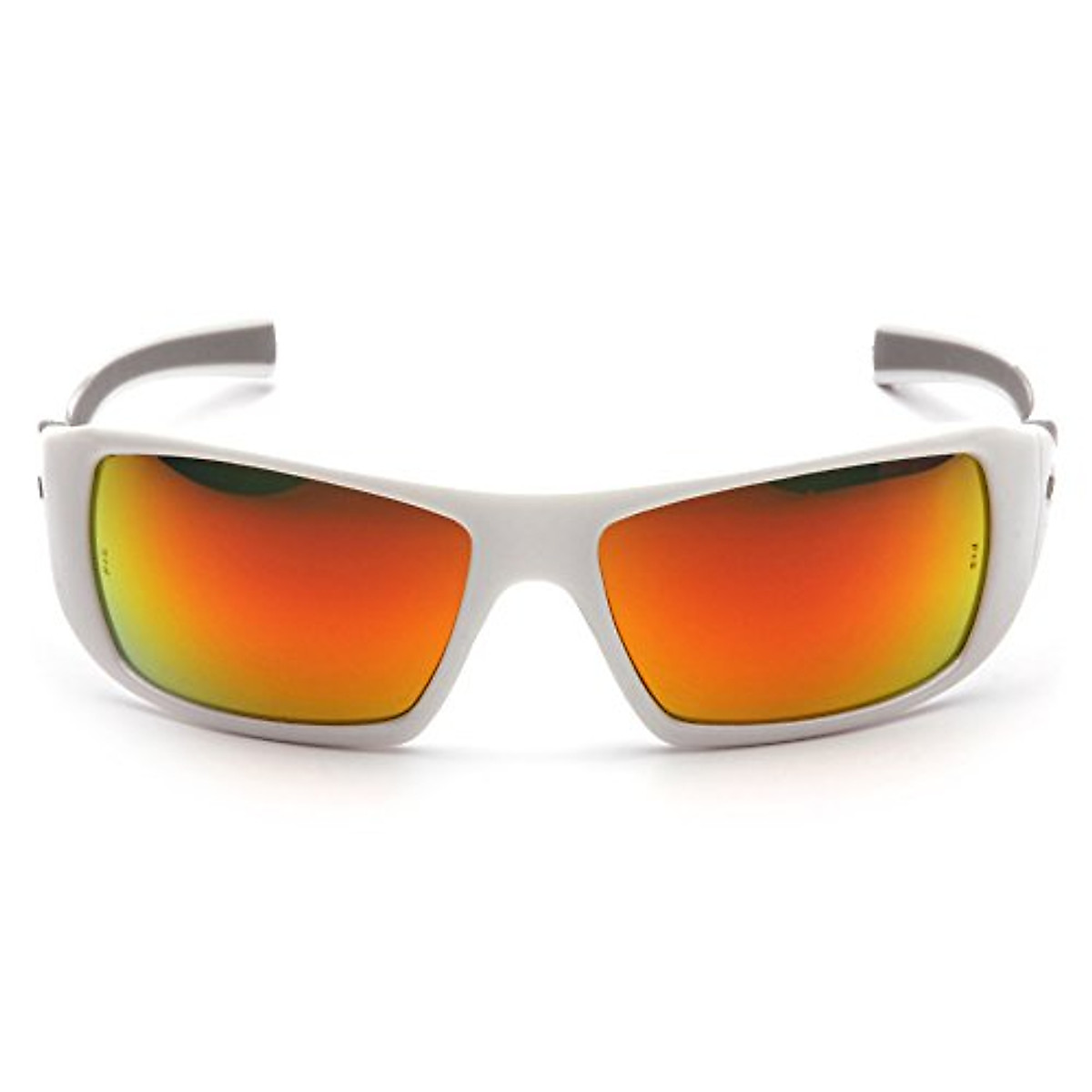 Pyramex Goliath Safety Eyewear, White Frame, Indoor/Outdoor Mirror Lens