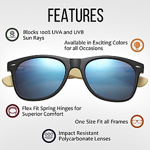 Got Shades Wholesale Bamboo Sunglasses Retro 80's Wood Sunglasses Men-Cool Sunglasses for Men & Women-10 Pack