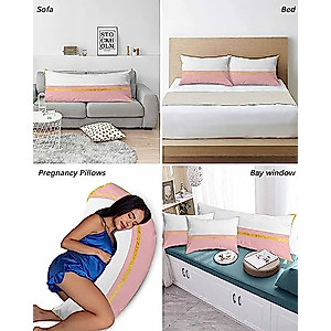 Edwiinsa Pink White Pillow Covers King Standard Set of 2 20x36 Bed Pillow, Luxury Yellow Lace Modern Abstract Art Aesthetics Plush Soft Comfort for Hair/Skin Cooling Pillowcases with Envelop Closure