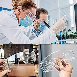 Anti Fog Safety Glasses, Safety Goggles Over Eyeglasses Pack of 3, Anti Dust Impact Scratch Resistant Splash Proof Chemical Wrap Around Eye Protection for Lab Nurses Workers Architect Men and Women