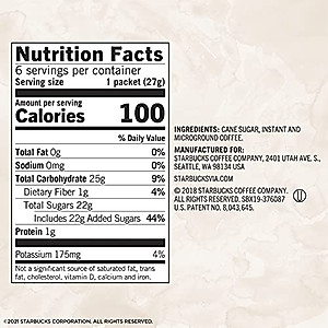Starbucks VIA Instant Coffee Medium Roast Packets — Sweetened Iced Coffee — 6 boxes (36 packets total)