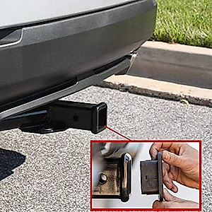 cueclue Pack-1 Trailer Hitch Cover, 2" Rubber Trailer Hook Protection Cover, Dustproof and Waterproof Trailer Receiver Tube Plug Cap for Most Cars, Trucks (Black)