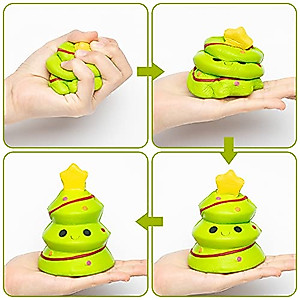BeYumi 6 Packs Christmas Squeeze Slow Rising Toys, Santa Claus, Christmas Tree, Gingerbread, Snowman, Penguin, White Bear, Soft Scented Squeeze Decompression Stress Relief Toys for Kids Party Favor