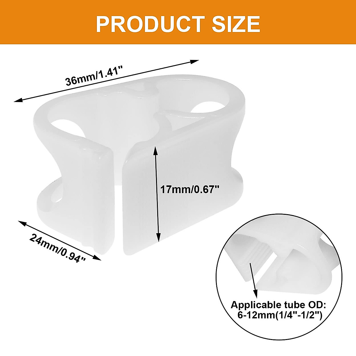 Uenhoy 5 Pcs Plastic Tubing Clamps, Hose Shut Off Clamps for 1/4" - 1/2" Tube O.D., Water Flow Control Hose Clip Laboratory Pinch Valve
