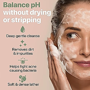 Foaming Face Wash - Peppermint Tea Tree Foaming Cleanser, Made with Hydrating Ingredients, Acne Face Wash for Women & Mens, Men Face Wash for Acne, Acne Cleanser, Natural Face Wash For Oily Skin