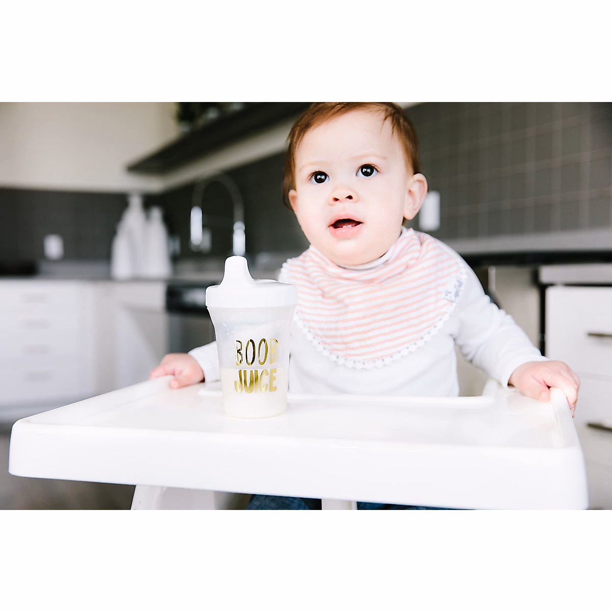 Pearhead Stemless Wine Glass and Sippy Cup Set, Matching Mom and Baby Drinkware Set, Accessory for New Moms and Expecting Mothers, Gold