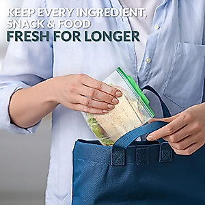 PAMI Double Zip Sandwich Bag [100 Pieces] - Leakproof Ziplock Sandwich Bags With Freshness Lock- Food-Safe Zipper Storage Bags For Sandwiches, Snacks, Fruits & More- Resealable Sandwich Baggies