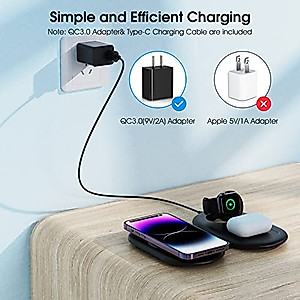 Folding Wireless Charger, Fast Charging Station for Travel, Magnetic Wireless Charging Pad for iPhone 14/13/12/Pro/Max/SE/11/X/XR/8, Compatible with Apple Watch 8/Ultra/7/6/5/SE/4/3/2, AirPods 3/Pro/2