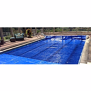 Harris C.R.S. Heat Retention Solar Covers for In-Ground Swimming Pools | Retain Sun/Solar Heat by Lowering Your Evaporation Rate Up to 75% | (14' x 28', Heavy Series Blue)