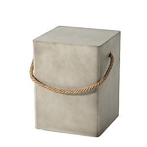 Koncemel Outdoor Side Table,Rectangular MgO End Table,Accent Coffee Table for Outdoor,Balcony,Living Room