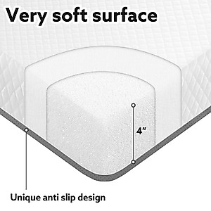 Yeeeasy Tri Folding Mattress with Washable Cover Foldable Mattress for Floor (75”x25”x4”) Portable Mattress with Storage Bag Tri Fold Mattress for Overnight Guests and Camping, Single Size