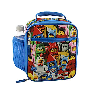 Lego Minifigures Boys Girls Soft Insulated School Lunch Box (One Size, Lego Minifigures)