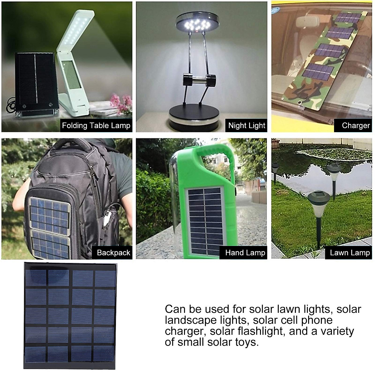 5V 500mA Solar Panel Cell Power Module with 2pcs,High Conversion Efficiency, Snow Proof and Wind Proof for Solar Lawn Lights, Solar Cell Phone Charger
