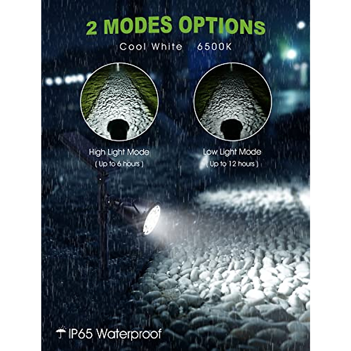 DBF Solar Outdoor Lights, Adjustable Solar Spot Lights Outdoor, 2.5w Solar Panel and Bright, 2-in-1 Waterproof Solar Landscape Spotlights Flood Lights for Garden Yard Flag Pole Pool, 2Pack
