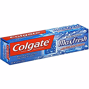 Colgate Max Fresh Toothpaste with Mini Breath Strips, 6 Ounces (Pack of 4)