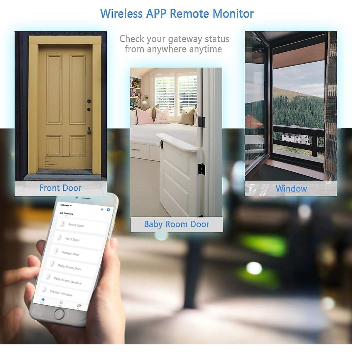 WiFi Door Sensor, TESSAN Smart Window Contact Sensor Compatible with Amazon Alexa, Google Assistant, No Hub Required, Sends Alerts, Wireless Remote Alarm, Programmable with Smart Life Devices