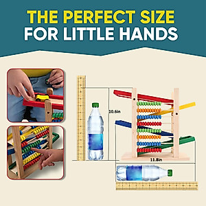 Montessori Toys - Car Track for Toddlers 3-5 with 4 Cars and Abacus for Kids Math - Wooden Cars - Toddler Race Track - Wooden Toys Cars - Autism Toys - Wooden Ramp Racer Car Track Toy Waldorf Toys