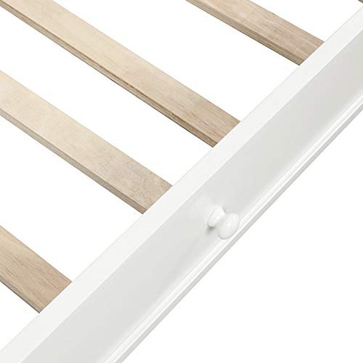 Solid Pine Wood Twin Size Daybed Frame - Used as Sofa or Bed, Ideal for Small Spaces with Trundle - Concise and Modern Appearance - with Square Posts and Wide Boards - Easy to Assemble - White