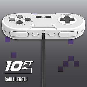 Retro-Bit Legacy 16 Wired USB Controller - Features Home, SS & ZL/ZR Buttons - for Switch, PC, MacOS, RetroPie, Raspberry Pi - Classic Grey