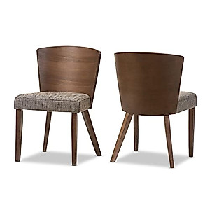 Baxton Studio Sparrow Wood Modern Dining Chair, Brown, Set of 2, 20.62L x 22W x 31.25H