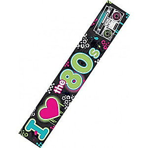 Amscan 80's Party Foil Banner, 25', Black