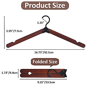 Edergoo Foldable Hangers 8 Pack, Travel Hangers Foldable for Suitcase, Foldable Hangers Space Saving for Travel, Portable Folding Clothes Hangers Travel Accessories, Collapsible RV Hangers for Trip