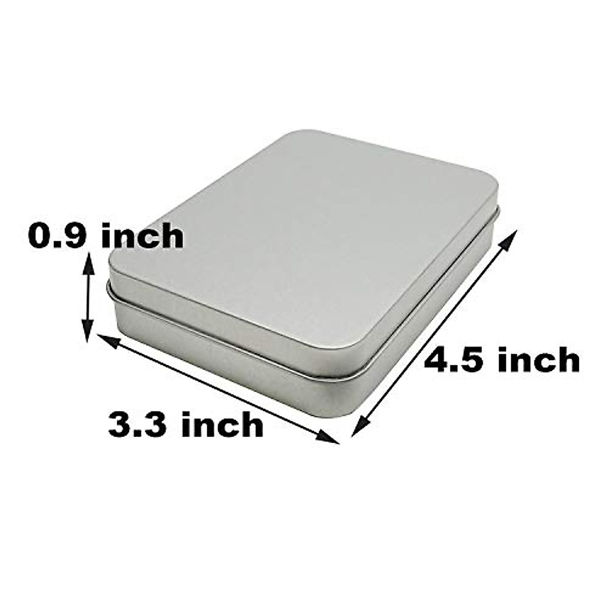 2 Pcs Metal Hinged Tin Box Container Mini Portable Small Storage Container Kit Tin Box Container, Small Tin with Lid, Tin Empty Box, Home Storage 4.5x3.3x0.9 inch, Silver