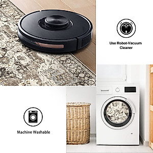 YOUFORTONG Washable 8x10 Area Rugs: Rugs for Living Room Ultra Soft Carpet for Bedroom Waterproof Rug Non Slip Rugs for Hardwood Floors (Beige, 8x10)