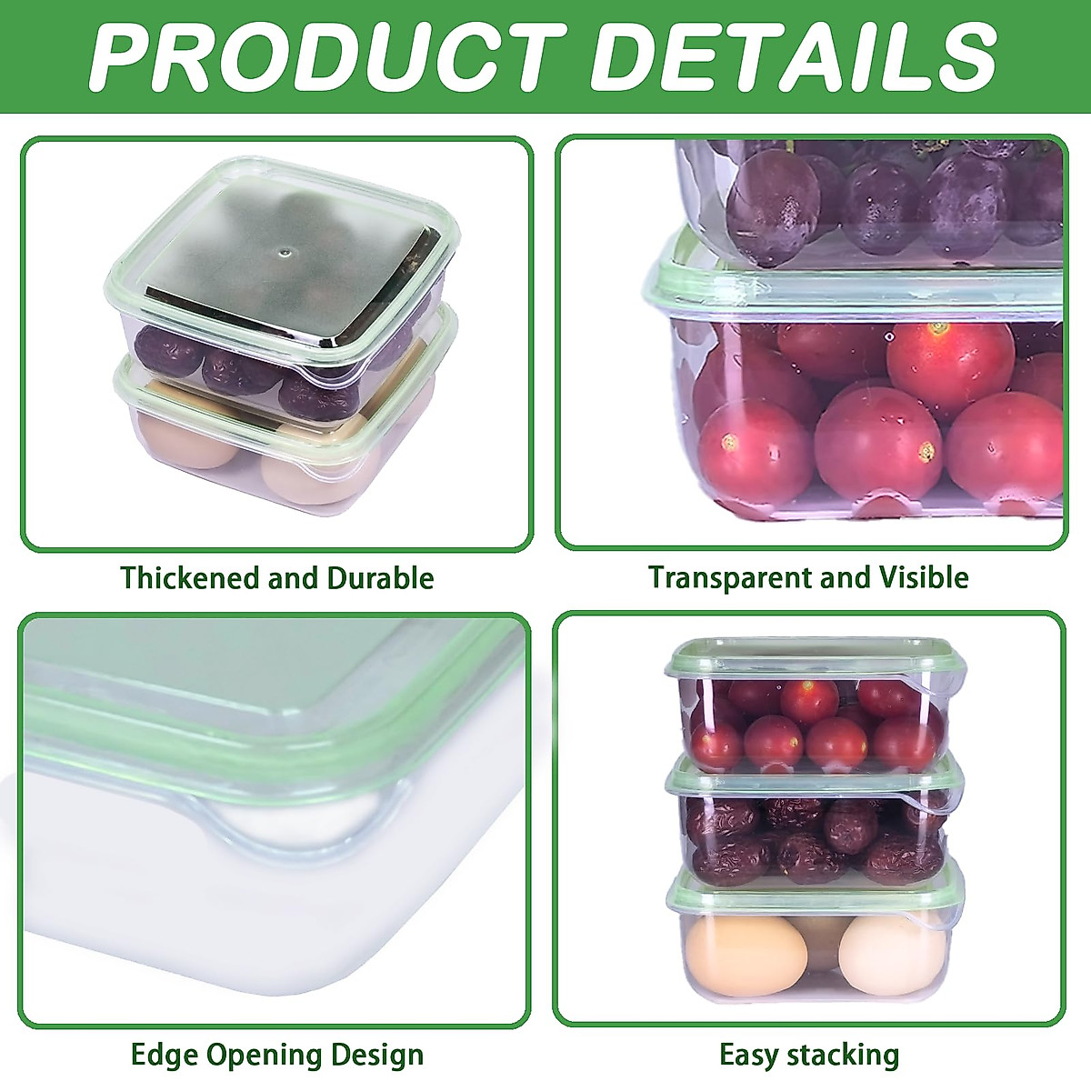 GIWOSK 8 Pack Sliced Cheese Container for Fridge, Clear Ham Cheese Container for Refrigerator Cheese Slice Holder with Lids Plastic Airtight Cheese Storage Container Box for Fridge Food