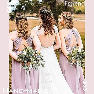 Fstrend Wedding Bridal Corsage Bridesmaid Pearl Leaf Wrist Flower Party Prom Hand Flower Crystal Bride Wedding Accessories for Women and Girls (Pink)