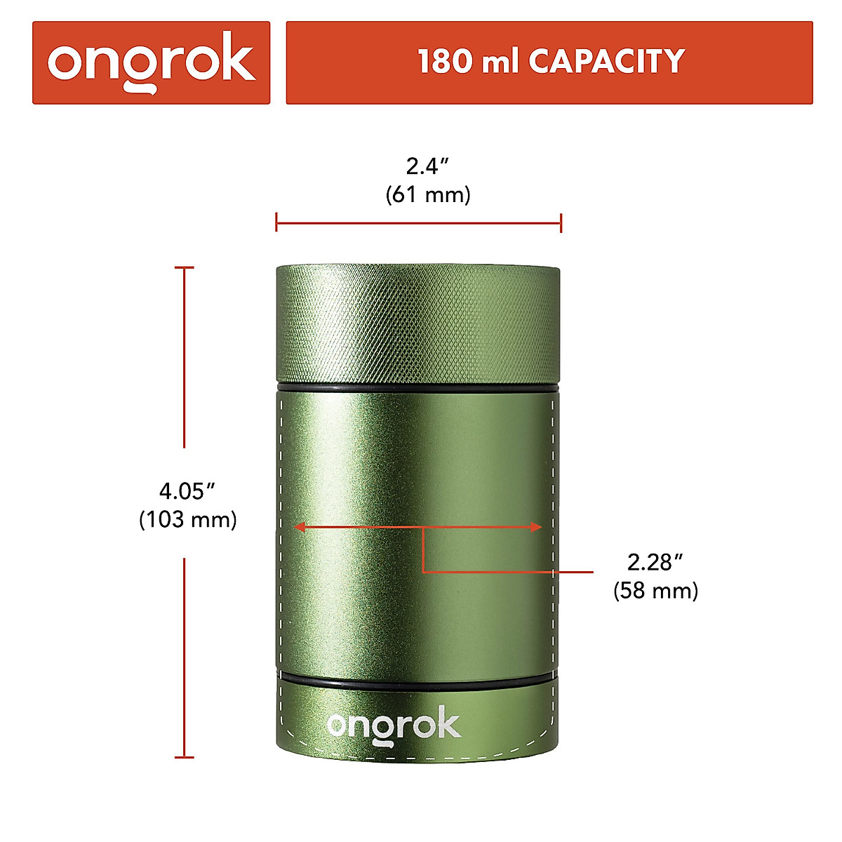 ONGROK Aluminum Storage Container, 180ml, Air Proof Jar to Preserve Smell and Aroma