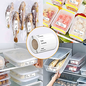 Labelebal 500pcs Food Labels,1 x 3 Inch Freezer Labels Removable for Food Containers, Mason Jar Labels, No Residue Food Storage Labels Perfect for Kitchen