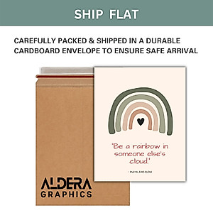 Maya Angelou Quote Wall Art - Inspirational Poster Boho Minimalist Decor - Be a Rainbow in Someone Elses Cloud - Motivational Rainbow Decor for Home, Office, Bedroom - 8x10 in. LAMINATED, No Frame