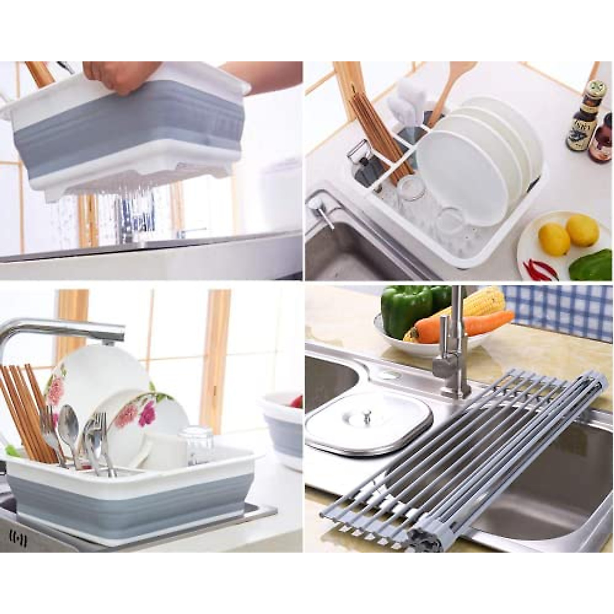 Inovare Designs Collapsible Dish Drying Rack & Drainboard Set - Ideal for RVs, Campers, Kitchens, Compact Spaces - Easy Storage & Cleaning - Kitchen Organizer & Storage Essential
