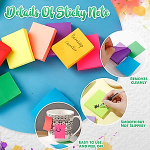 Geyee 100 Pads Sticky Notes 1.5 x 2 Inch 10 Colors Self Stick Small Sticky Notes for School Office Classroom Home Meeting Supplies, 100 Sheets/Pad, Total 10000 Sheets
