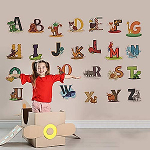 DEKOSH Alphabet Wall Decals - Colorful ABC Wall Stickers for Kindergarten, Playroom & Baby Nursery