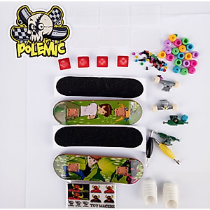 Fanci ABS Finger Skateboard Set Double Rocker DIY Mini Finger Boarding Toy with Storage Box