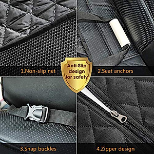 Vailge Extra Large, 100% Waterproof Dog Seat Cover for Back Seat with Zipper Side Flap, Heavy Duty car Hammock Pet Seat Cover for Cars Trucks suvs
