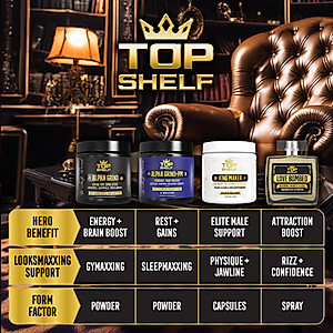 Top Shelf Grind King Maker, 13-in-1 Anabolic Supplement for Men to Increase Stamina, Lean Muscle Growth & Recovery, N.O. Booster with Tongkat Ali (LJ100), 120 Capsules