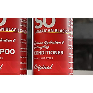 SO Jamaican Black Castor Oil Extreme Hydration & Detangling Shampoo | Prevent Hair Damage | Get Silky, Soft, Shine | Effective For Men & Women All Hair Types 12 Oz /354 mL