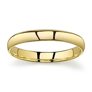 WDYHILE Plain ring,olished Womens Wedding Bands，Lightweight gold-plated, ladies' ring,Simple and generous, suitable for various occasions (Gold, 8)