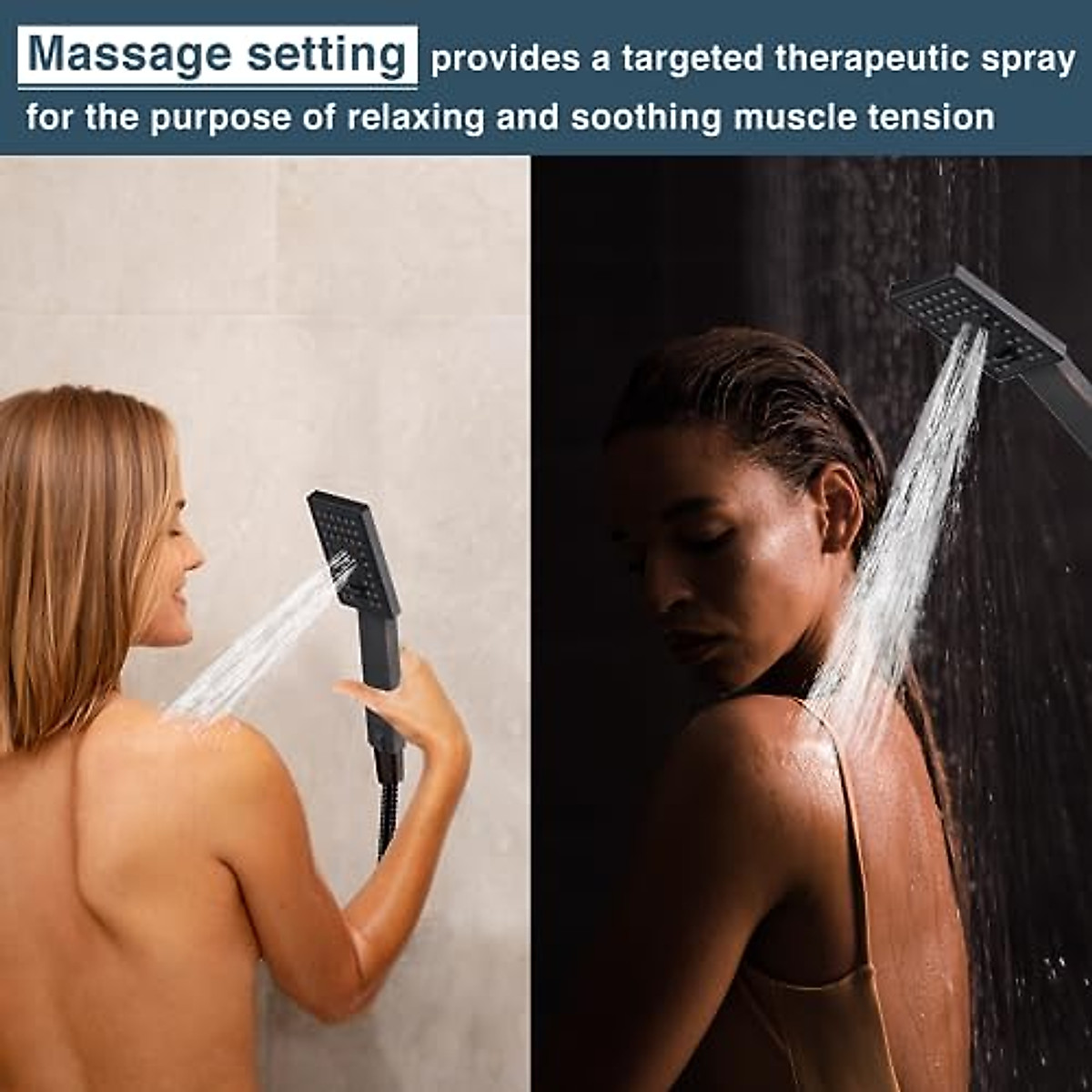 BRIGHT SHOWERS Handheld Shower Head Set High Pressure Hand Held Showerhead with 60 Inch Flexible Shower Hose and Adjustable Shower Arm Mount Bracket, 3 Spray Setting Shower Wand, Oil-Rubbed Bronze