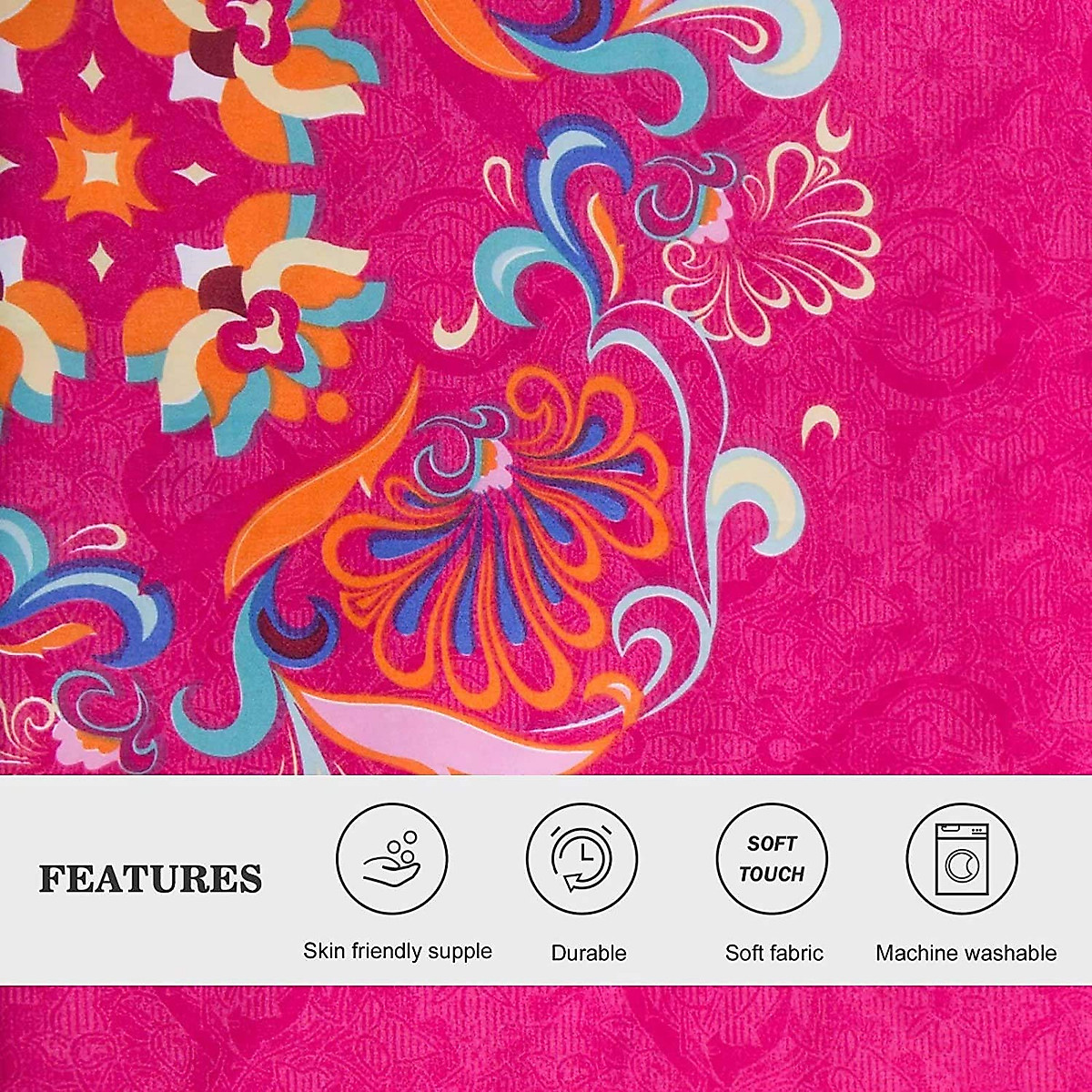 Shatex King Size Comforter (103x90 Inch) 3 Piece All Season Bedding Set Warm - Bohemian Western Pattern - Salmon Pink 1 Boho Comforter King Size with 2 Pillow Shams(20x36 Inch)