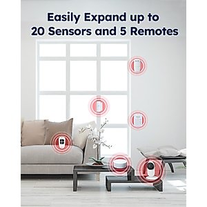 tolviviov Door Alarm System, Beta DIY Smart Home Alarm Security System 12 Pieces-Kit (Alarm Siren, Door Window Sensors, Remotes, Motion Sensor, Keypad), Work with Alexa, for House, Apartment